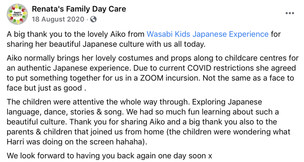 Family Day Care Incursion - Wasabikids